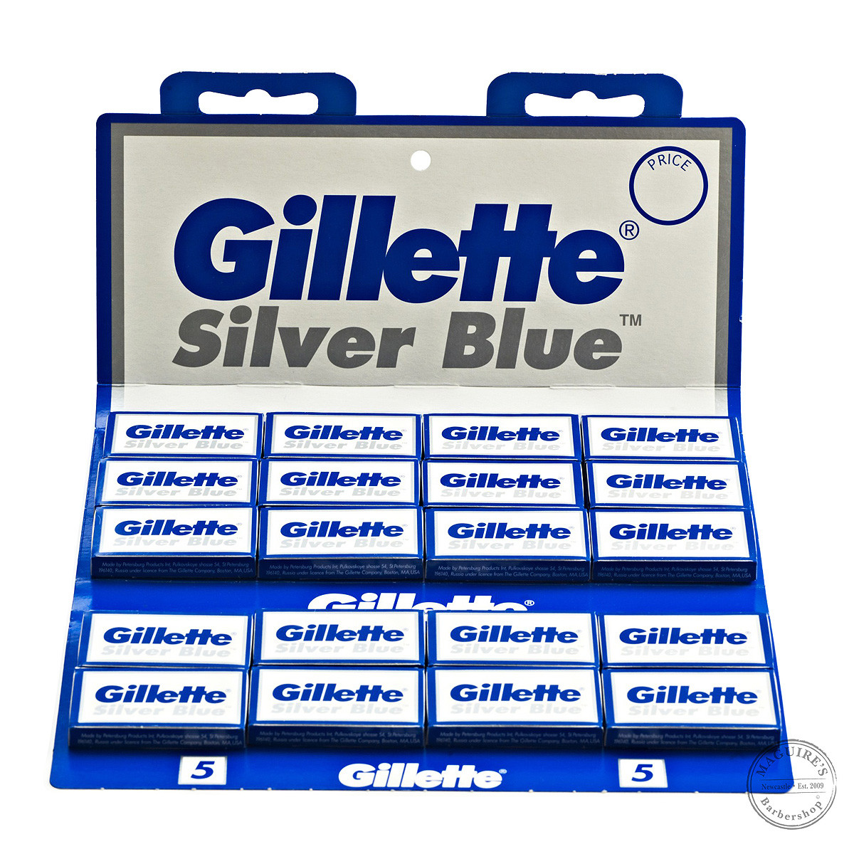 Gillette Silver Blue Double Edge (DE) Razor Blades - MAGUIRE'S Barbershop