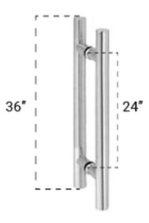 LADDER PULL 24 CENTRE x 36 LONG BRUSHED STAINLESS - GlassLines Inc. Store