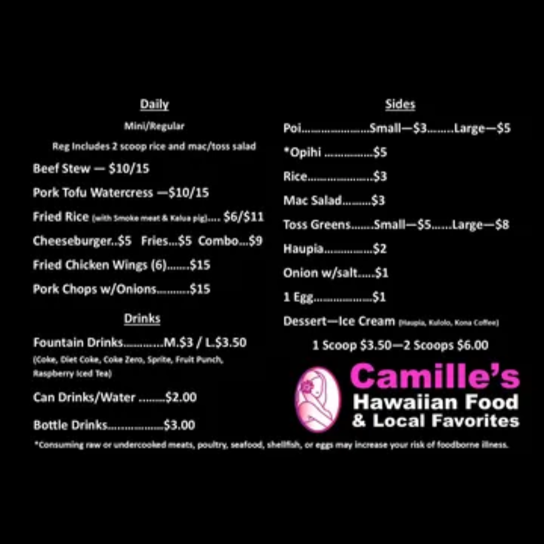 Camille's Hawaiian Food - Buy 1 Get 1 FREE!