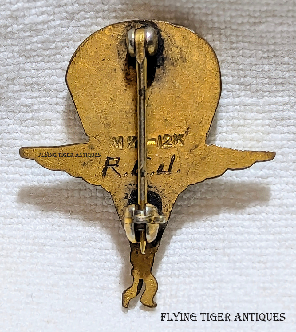 Beautiful 1920s-1930s Parachute Related Pin Reading PCC in Gold Fill ...