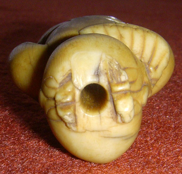 Old Japanese Warrior Netsuke (Miniature Carving) in Bone, Early to Mid ...
