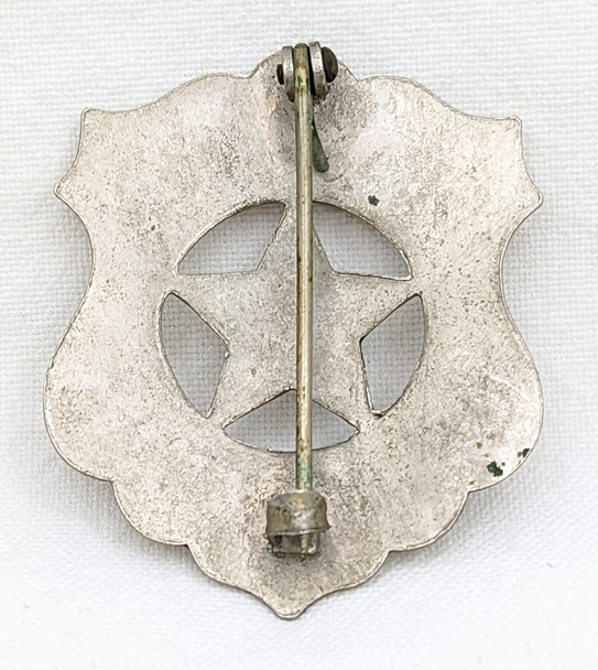 Nice Old West Private Detective Circle Star Cut Out Shield Badge ca 1900