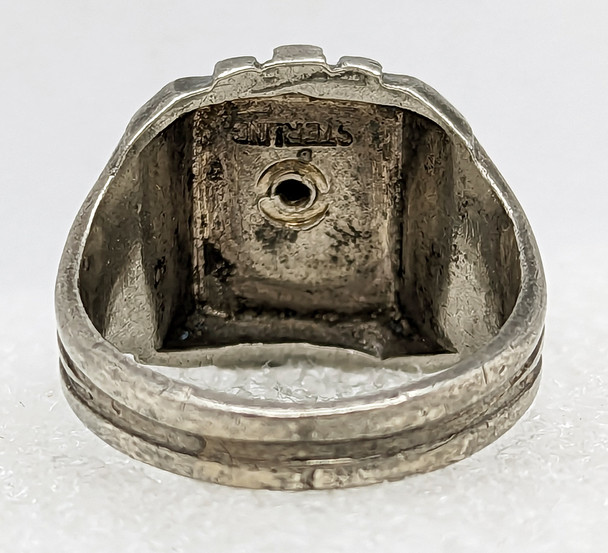 1940s-50s BSA Eagle Scout Ring Type 2B in Enameled Sterling Silver