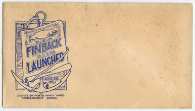 WWII USS Finback SS-230 Launched Postal Cover Slightly "Foxed"