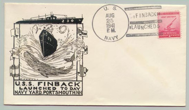 WWII USS Finback (SS-230) Launched Postal Cover