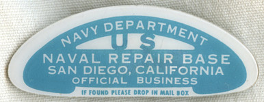 WWII US Navy Dept. Naval Repair Base (San Diego, California) Official ...