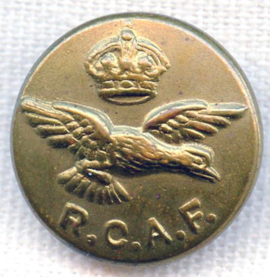 Small WWII Royal Canadian Air Force (RCAF) Uniform Button by J. R ...