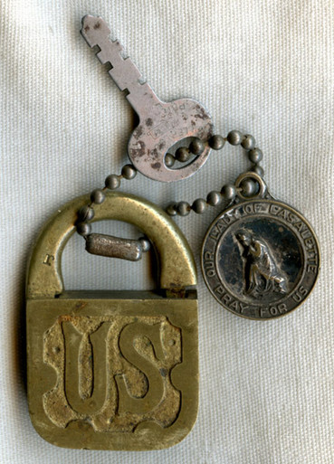 Cool Old Circa Early 1930s "US" Lock with Key