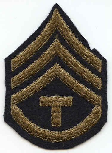 Single WWII US Army Rank Stripes for Technician Third Grade in Wool