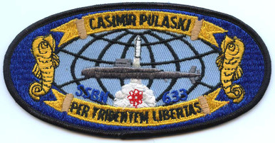 1960s Submarine Patch for USS Casimir Pulaski SSBN-633 on Twill