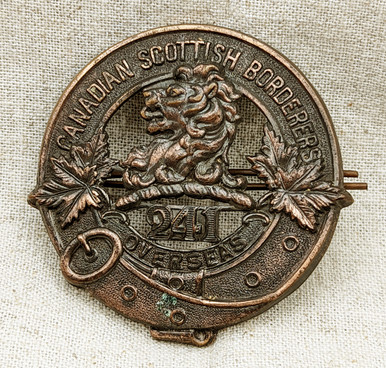 Rare WWI Canadian Scottish Borders 241st Overseas BN Enlisted Cap Badge ...