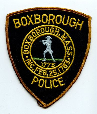 1960s - 1970s Boxborough MA Police Patch Embroidered on Polyester