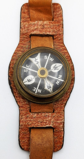 Beautiful 1920s-30s Marble's Wrist Compass with Original Band in Supple ...