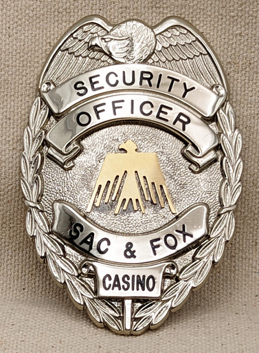 Rare Ca 2000 SAC & FOX Casino Powhattan Kansas Security Officer Badge ...