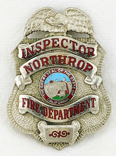 ca 2003 Northrop Aviation Corporation Fire Dept Inspector Badge by ...