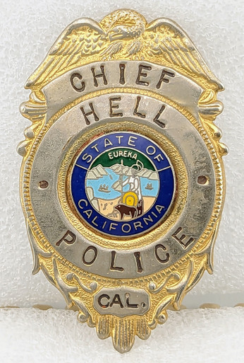THE Badge from HELL...California...Police Chief ca 1958 The ONLY Badge ...
