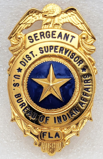 Beautiful US Bureau of Indian Affairs Florida Distinct Supervisor Sgt ...