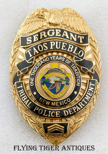 Ext Rare Taos Pueble Tribal Police Sergeant Badge by TCI from the Early ...