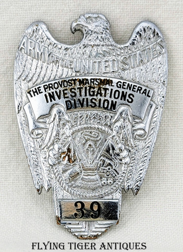 Rare WWII US Army Provost Marshal General Investigations Division Badge ...