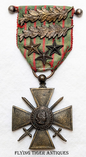 Wonderful 1914-1917 French Croix de Guerre with 2 Palms & 3 Stars ...