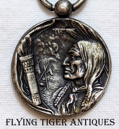 Beautiful ca 1900 Sterling American Indian Therme Watch Fob Pendant by ...
