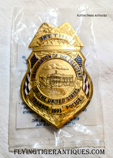 Beautiful & Mint 1993 Metro DC Transit Police Inauguration Badge # 275 ...