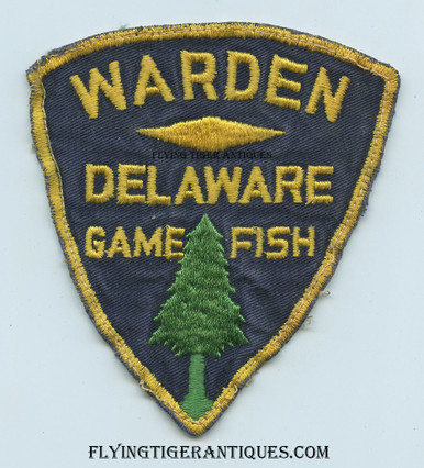 Ext Rare 1950s Delaware Game & Fish Warden Uniform Patch Thick Tree Type