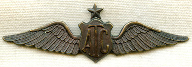 Very Rare WWII US Army Civilian ATC (Air Transport Command) Pilot Wing ...