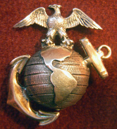Rare WWI USMC Officer Dress EGA in Sterling & 10K Gold Modified to ...