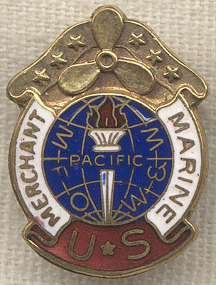 Rare Pre / Early WWII US Merchant Marine Union Lapel Pin PCMFOW&W ...