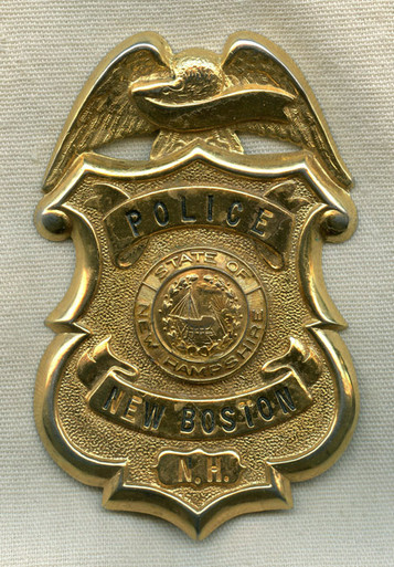 1960s-1970s New Boston, New Hampshire Police Badge - Flying Tiger ...