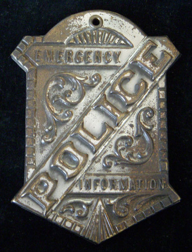 Circa 1900-1910 Police Emergency Information Marker - Flying Tiger ...