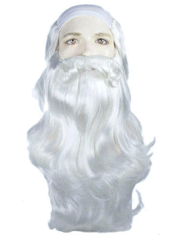 Father Time or Merlin Wizard White Wig Set - City Costume Wigs