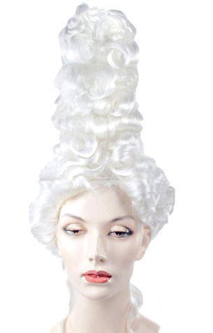 Tall White 17th Century Updo Wig for Women Costume