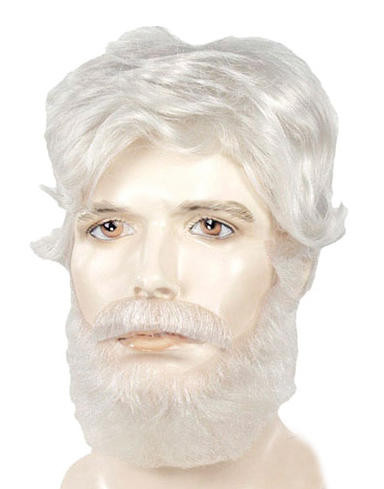 King Lear Wig and Beard Set | White Theater Costume Hair