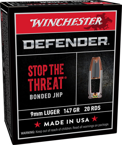 Winchester S9MMPDB1 PDX1 Defender Bonded Jacket Hollow Point 147 Grain ...