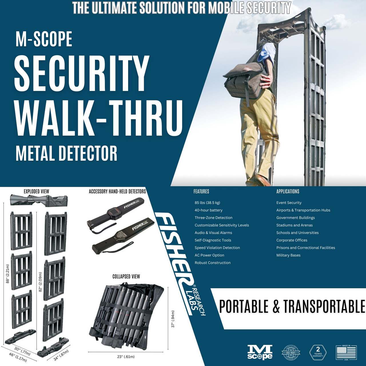 Fisher M-Scope Walk-Through Metal Detector Kellyco Detectors