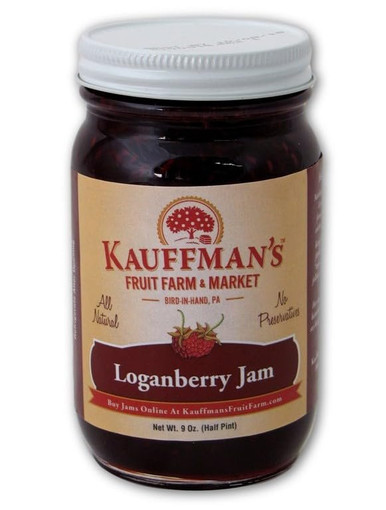 All-Natural Loganberry Jam, No Preservatives, 9 oz. Jar - Kauffman Orchards