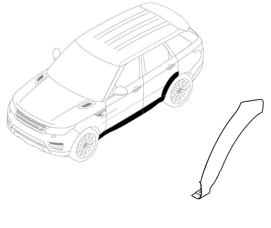 LR136801 - Moulding - Rear Wheel Arch - Genuine Land Rover | LR Parts