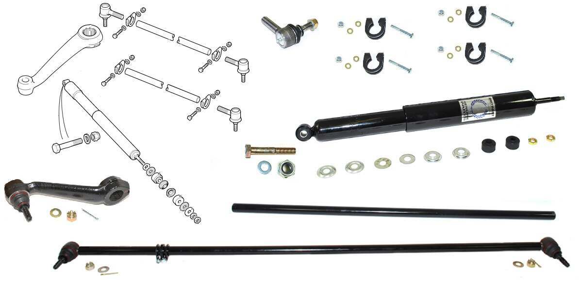 LRC2388 - Defender RHD Drop Arm, Track Rod and Steering Bar Assembly ...