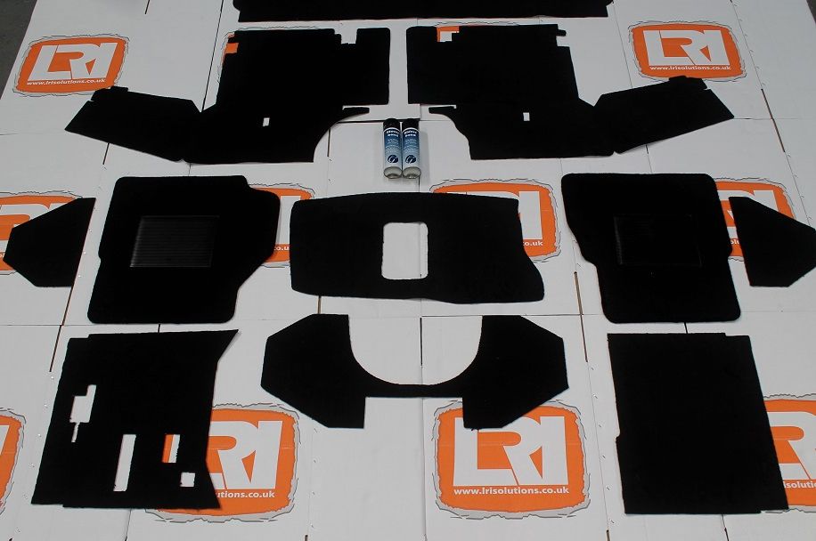 Land Rover Defender 90 RHD R380 300 TDI/TD5 Full Black Carpet Mat Set ...