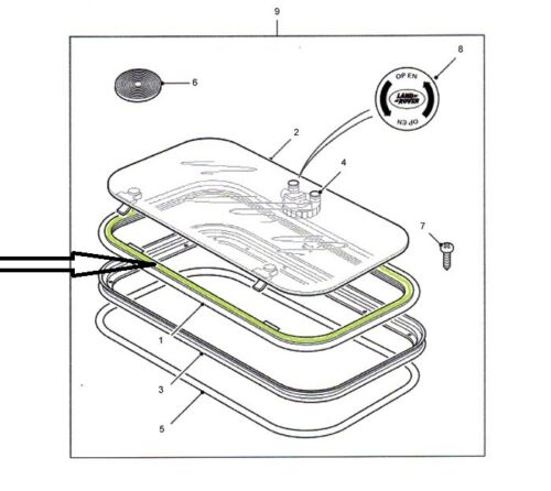 LRC10106 - Twist Handle Sunroof Seal - Land Rover Defender 1994 onwards