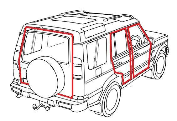 LRC10419 - Full Door Seal Kit for Land Rover Discovery 2 - includes ...