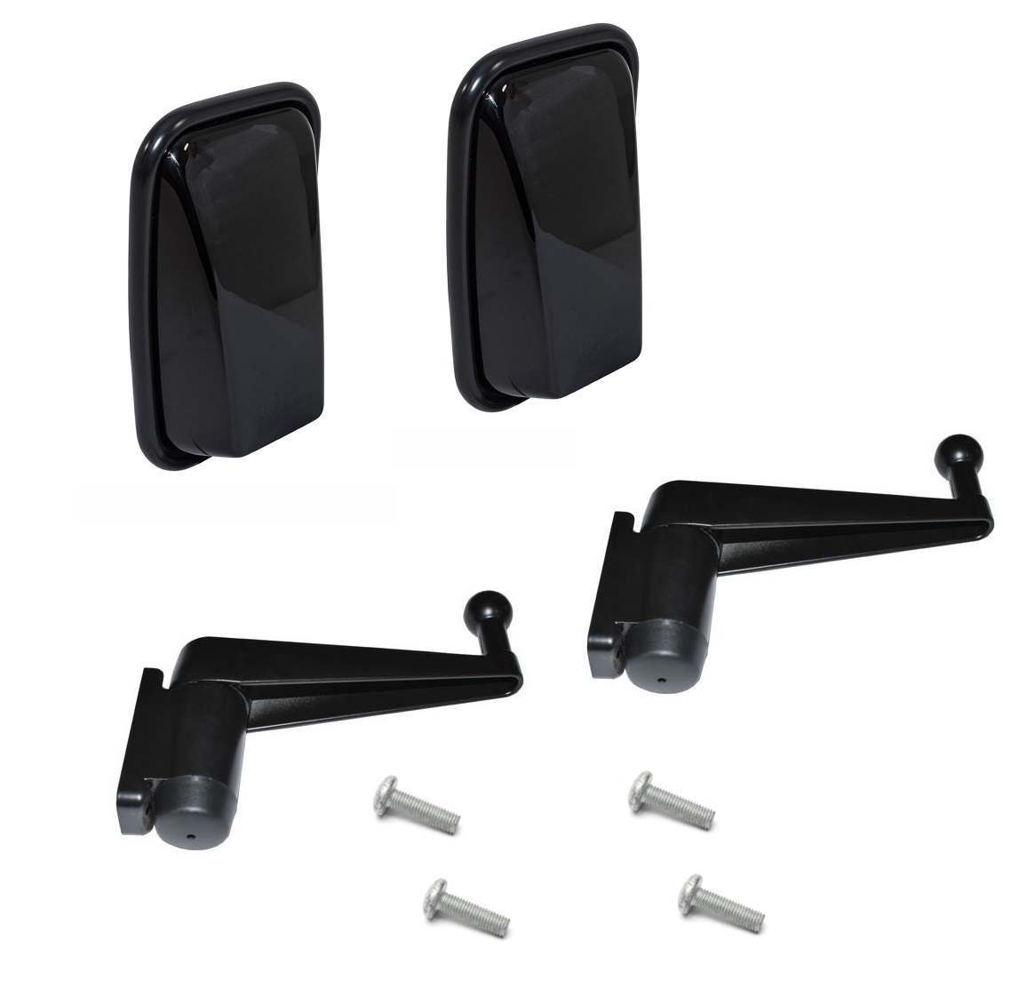 LRC1360 - Pair of Black Gloss Mirror Head, Arm and Screws for Defender ...