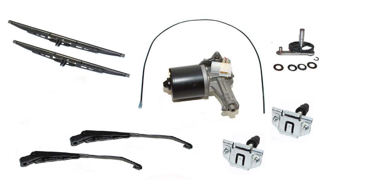 LRC1422 - Defender Front Wiper Motor Kit Including Wheel Boxes, Blades ...