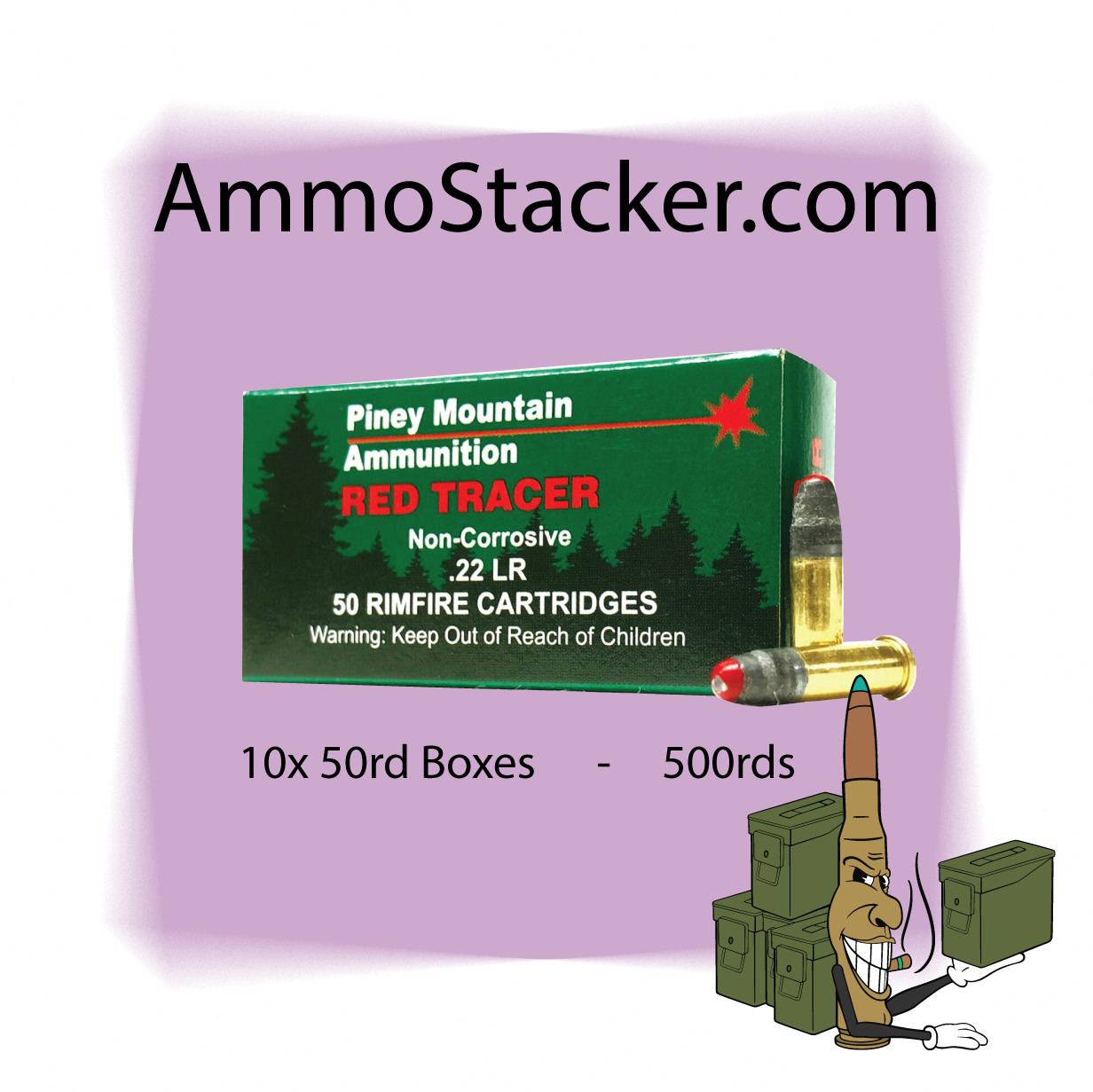 Piney Mountain Ammunition - .22 LR Red Tracers - 500rds