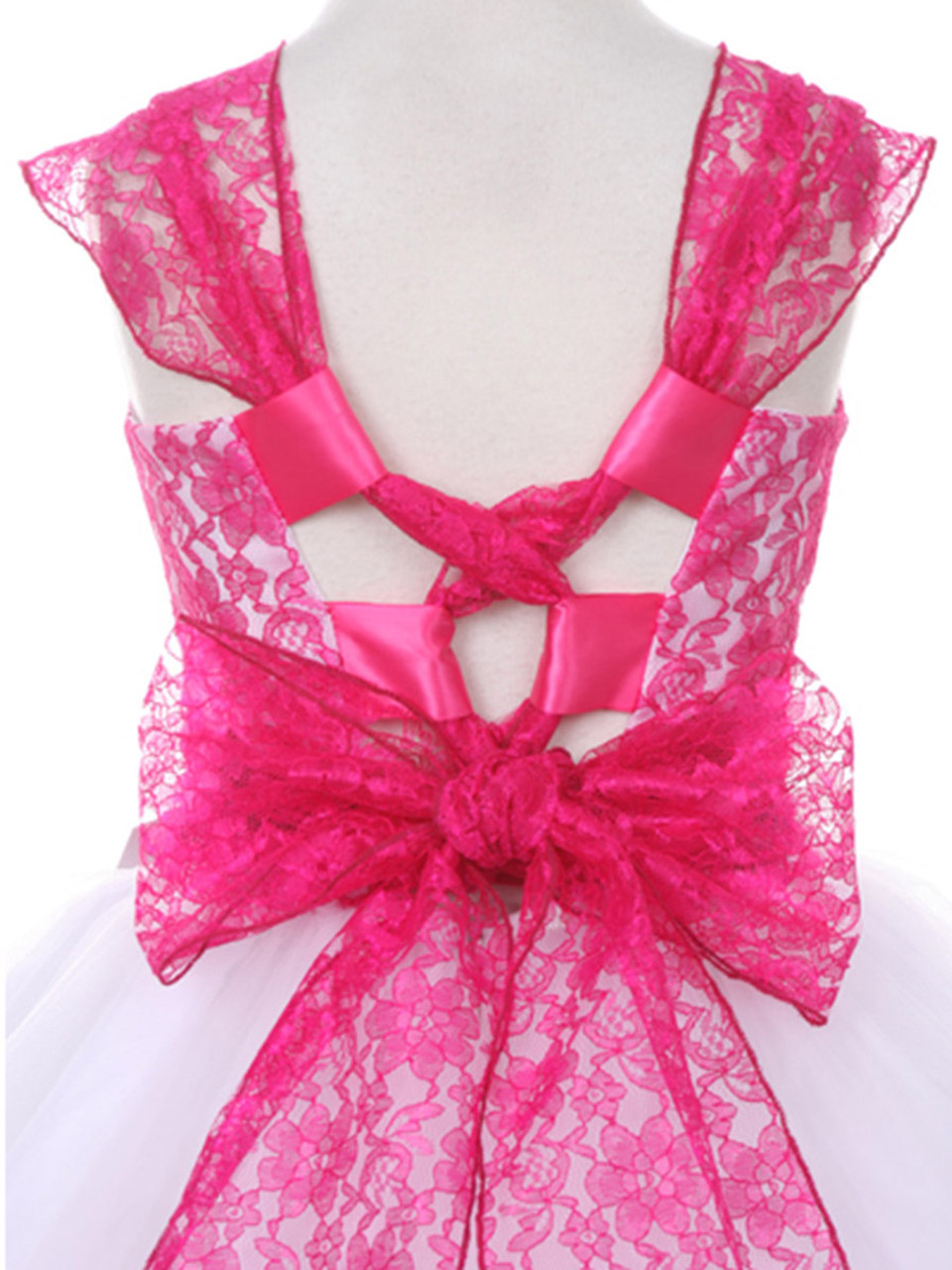 Black Floral Lace Dress W Cross Back And Tulle Skirt Pink Princess
