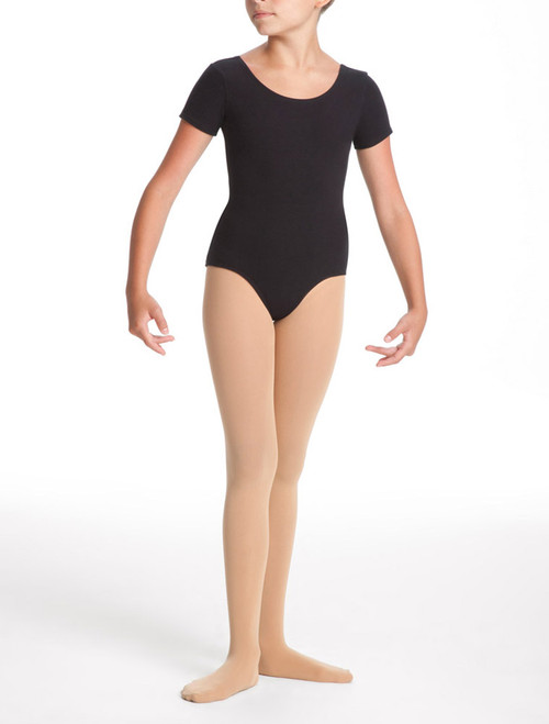 Danskin Dance Basic - Girl's Black Short Sleeve Leotard-FINAL SALE ...