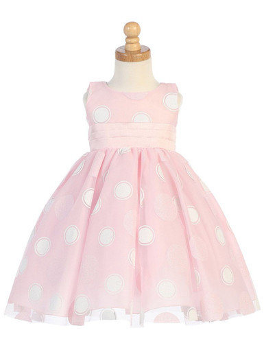 Pink Glittered Polka Dot Tulle Dress - Pink Princess