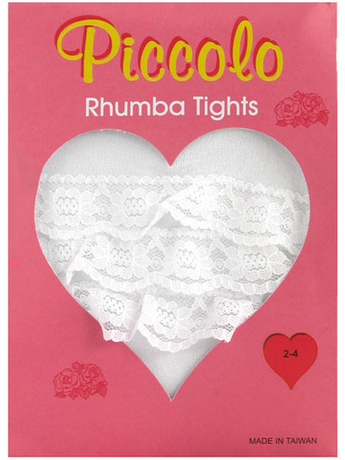 White Rhumba Nylon Tights - Pink Princess